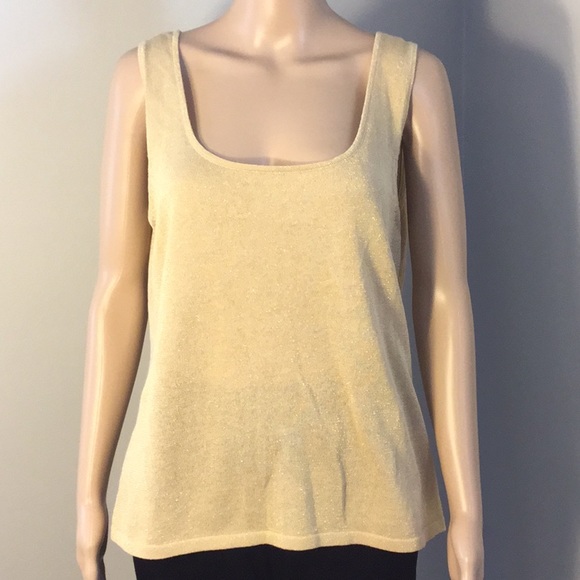 Chaps | Tops | Chaps Sleeveless Metallic Gold Tank Top Nwt | Poshmark